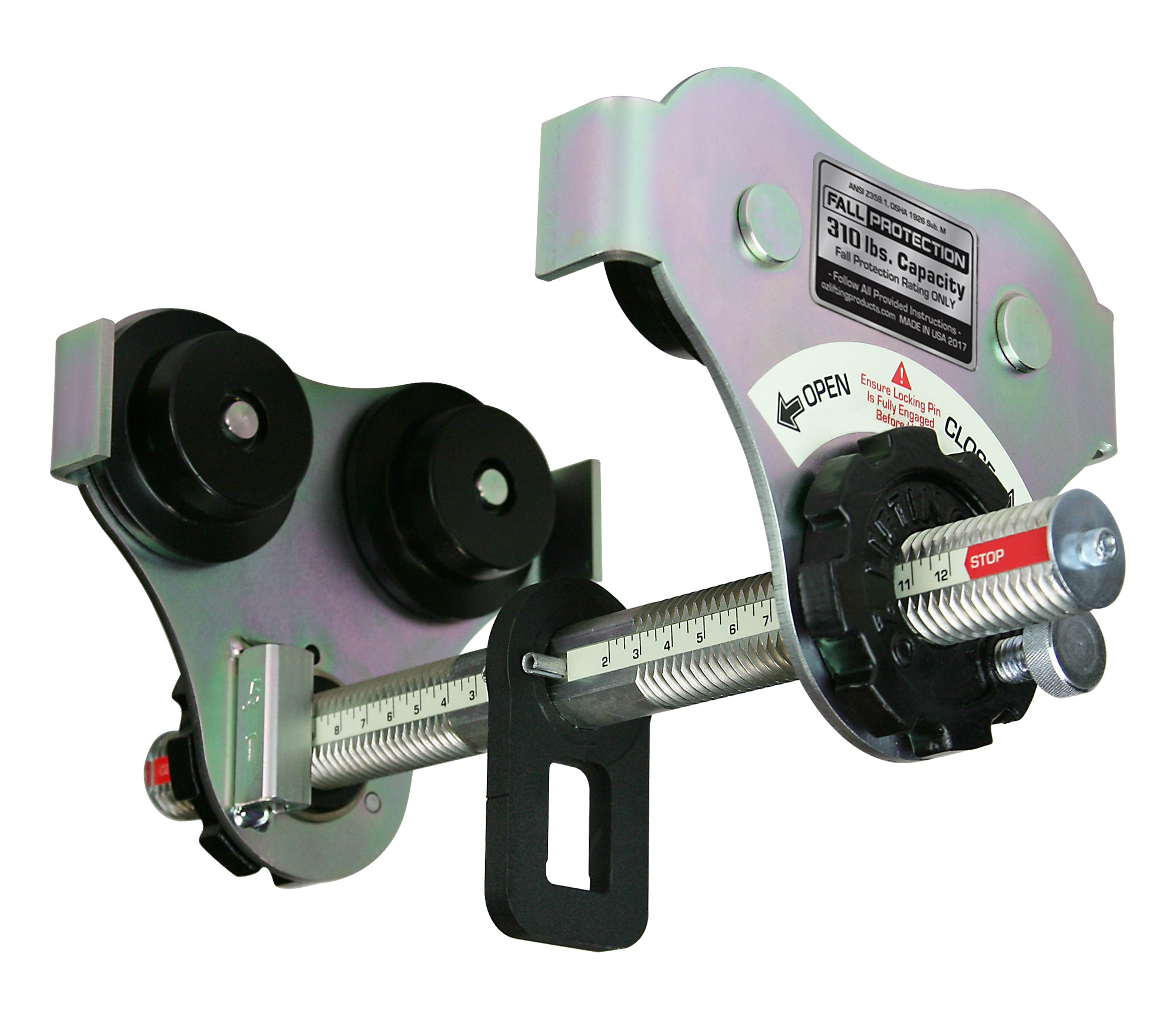 OZ Lifting 1 Ton Push Beam Trolley Fall Protection with up to 12 inch ...