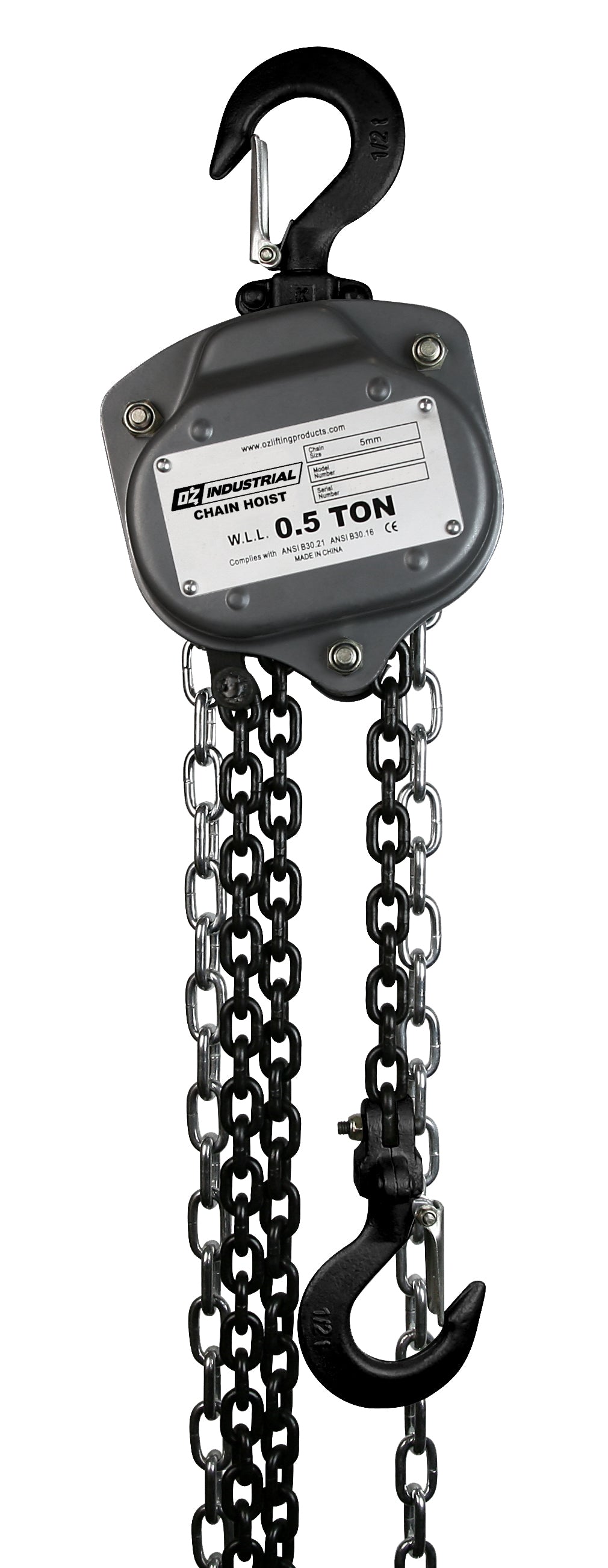 OZ Lifting 1000lbs .5 Ton Industrial Lever Hoist 15 ft lift – OZIND005 ...